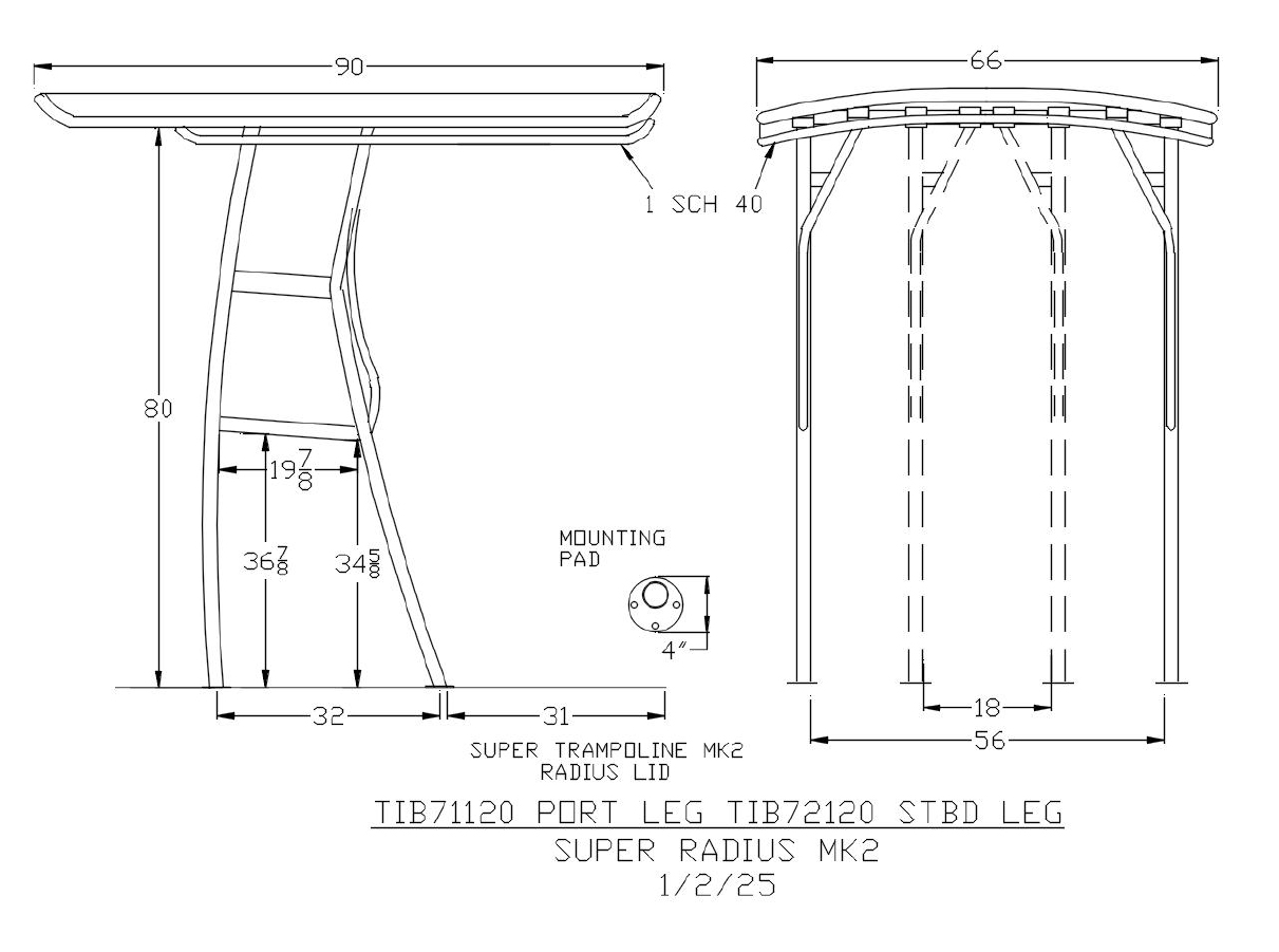 Super Radius T-Tops | Center Console T-Tops | Custom T-Tops | Boat T-Tops